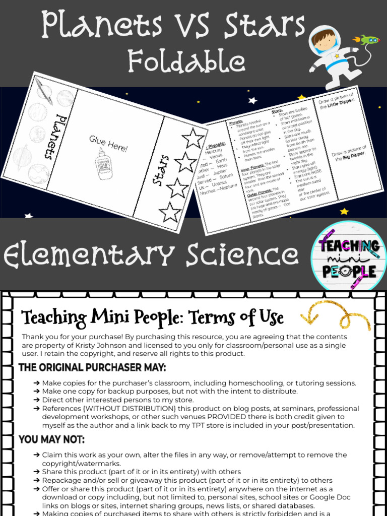 Foldable: Elementary Science | PDF | Planets | Solar System