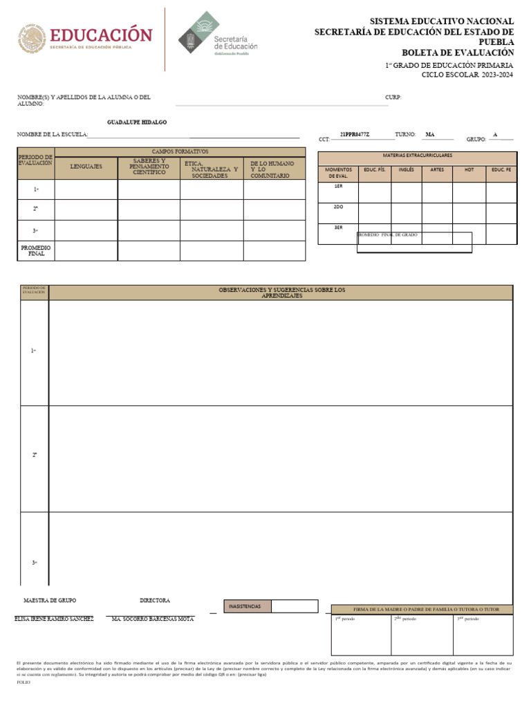 Boletas para Nivel Primaria | Descargar gratis PDF | Educación primaria