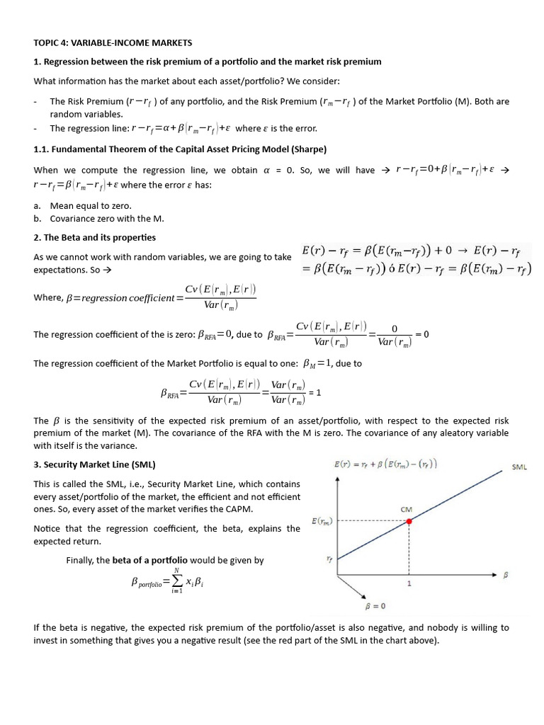 Topic 4.1 | PDF | Capital Asset Pricing Model | Linear Regression