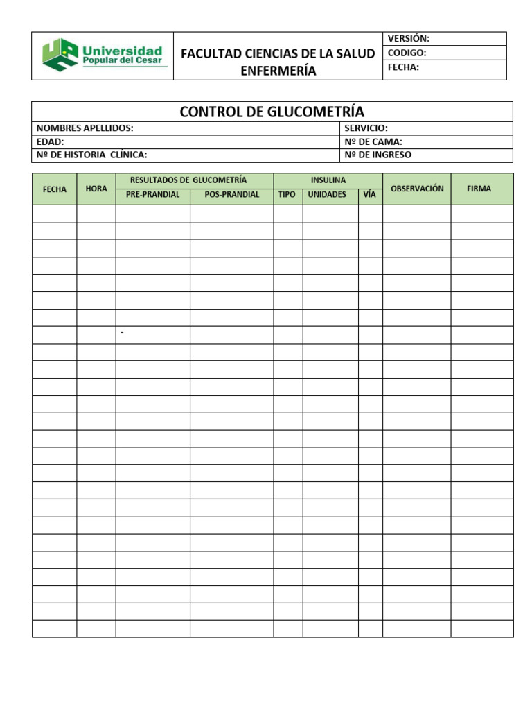 Control de Glucometria | PDF