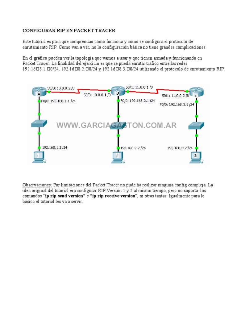 Configurar Rip en Packet Tracer | Gateway (Telecomunicaciones) | Enrutador (Computación)