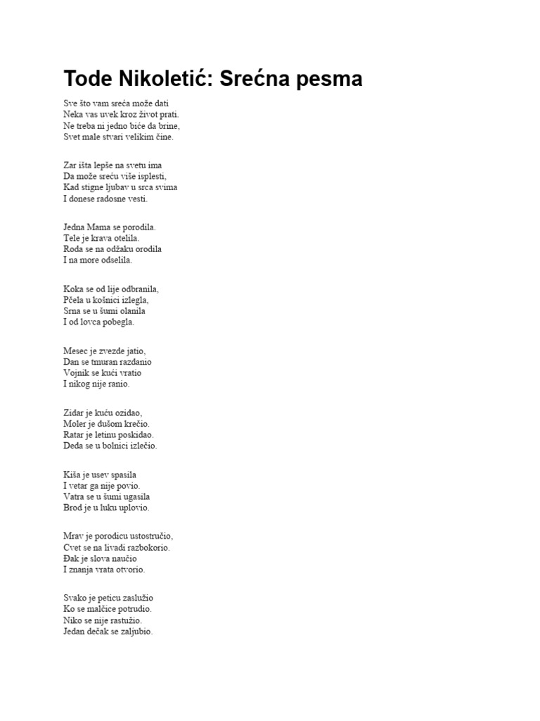 Srecna Pesma | PDF