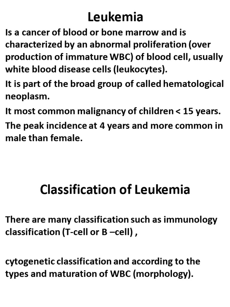 Understanding Leukemia: Types and Treatment | PDF | Leukemia | White ...