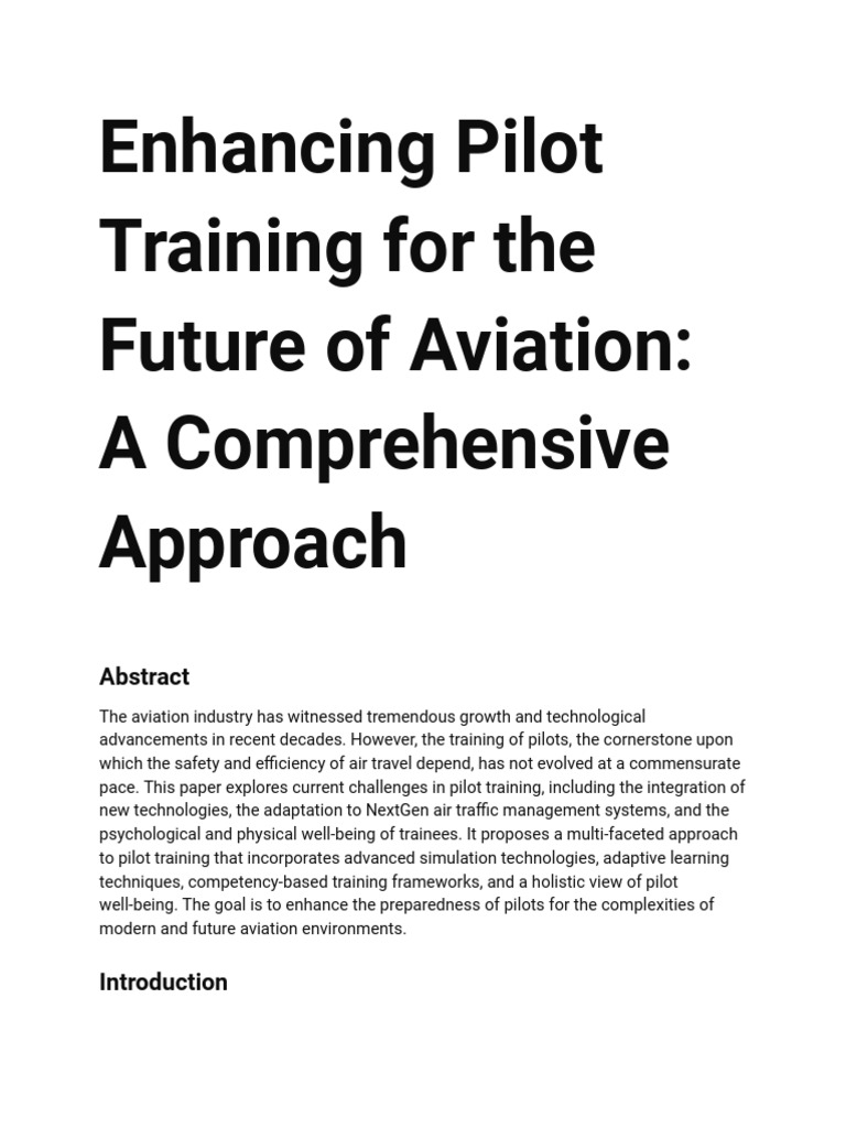 Research Paper - Future Aviation | PDF | Simulation | Virtual Reality