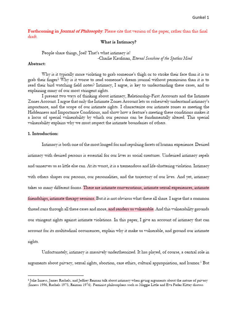 Understanding Intimacy's Core | PDF | Intimate Relationships | Nudity