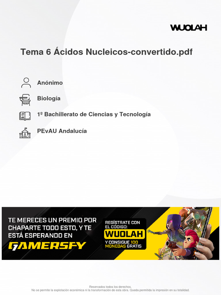 Wuolah-Free-Tema 6 Ácidos Nucleicos | PDF | Rna | Adn