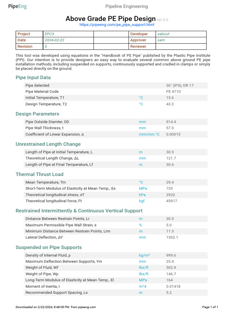 Pe Buried | PDF | Pipe (Fluid Conveyance) | Young's Modulus