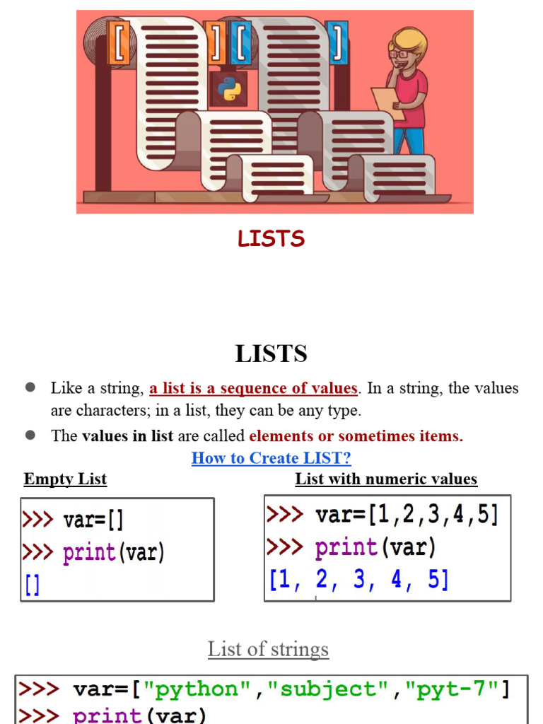 Lists Pdf Parameter Computer Programming String Computer Science