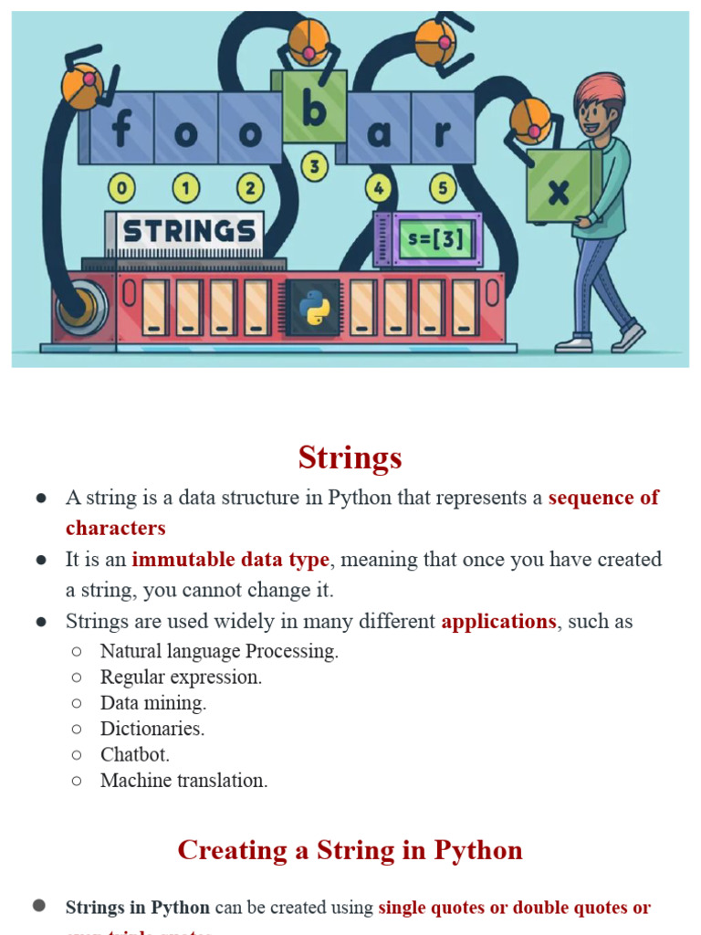 1953685961 Strings In Python Pdf String Computer Science Python Programming Language 