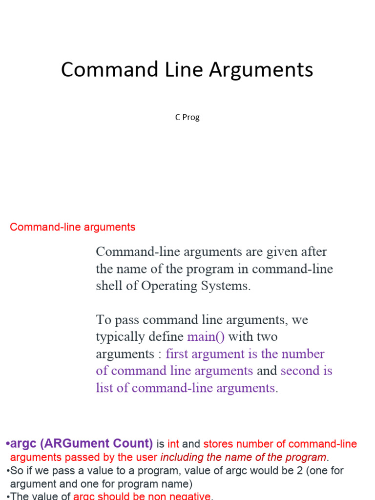 Command Line Arguments | PDF