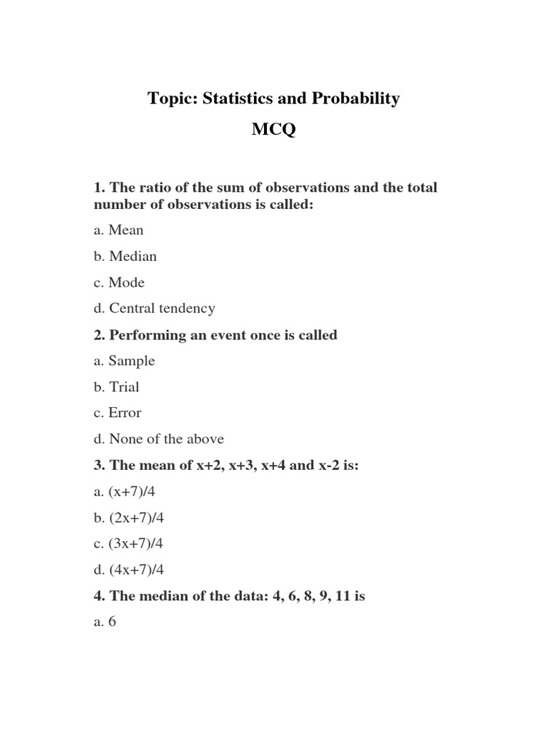 Statistics and Probability - Class 9 | PDF | Mean | Mode (Statistics)