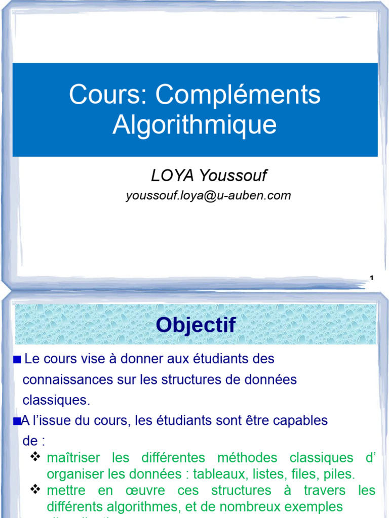 Présentation Compléments Algo | PDF | Booléen | Génie logiciel