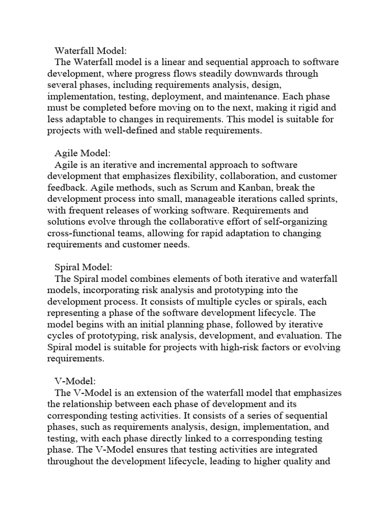 Software Development Models | Download Free PDF | Software Development Process | Agile Software ...