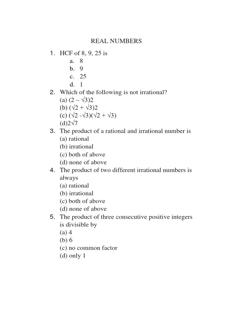 Real Numbers | PDF | Rational Number | Numbers