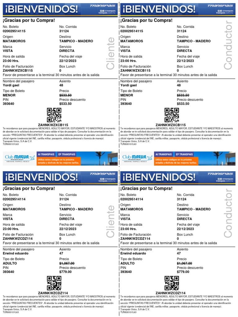 Boletos 3 | PDF | Transporte