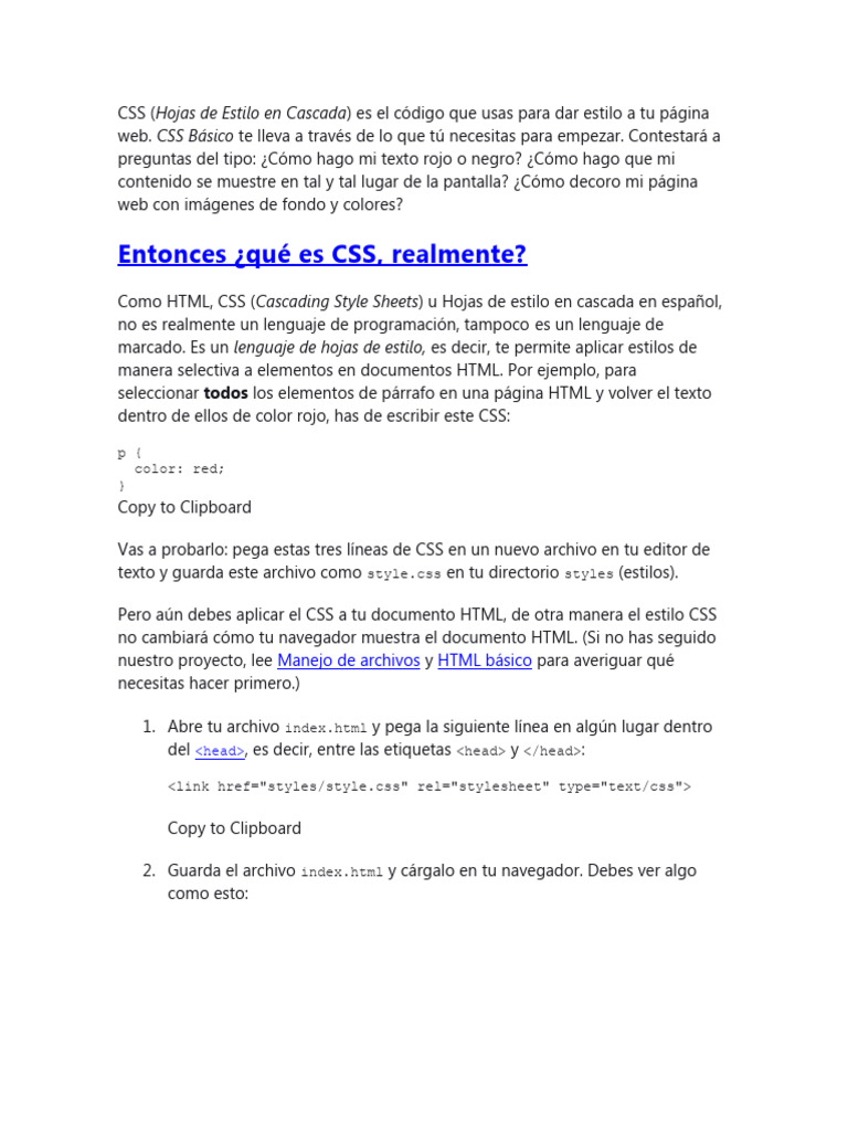 Entonces ¿Qué Es CSS, Realmente?: P (Color: Red ) | PDF | HTML ...