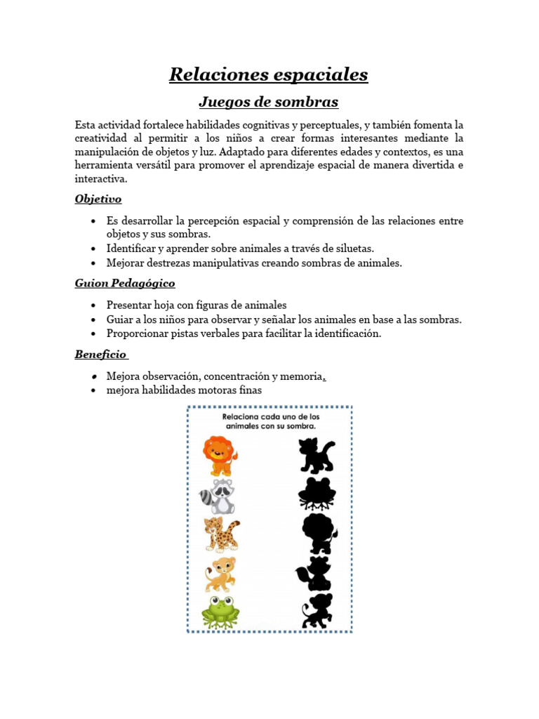 Relaciones Espaciales | PDF | Aprendizaje | Percepción