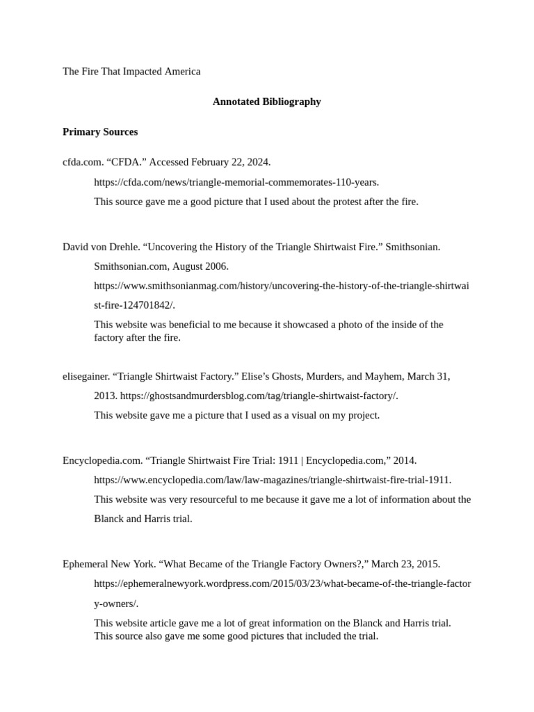 Annotated Bibliography 4 - NHD - Elizabeth Sohnholz | PDF