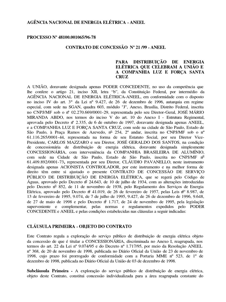 Contrato de Concessão | PDF | Serviços públicos | Concessão (contrato)