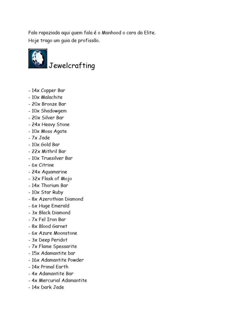 Jewelcrafting | PDF