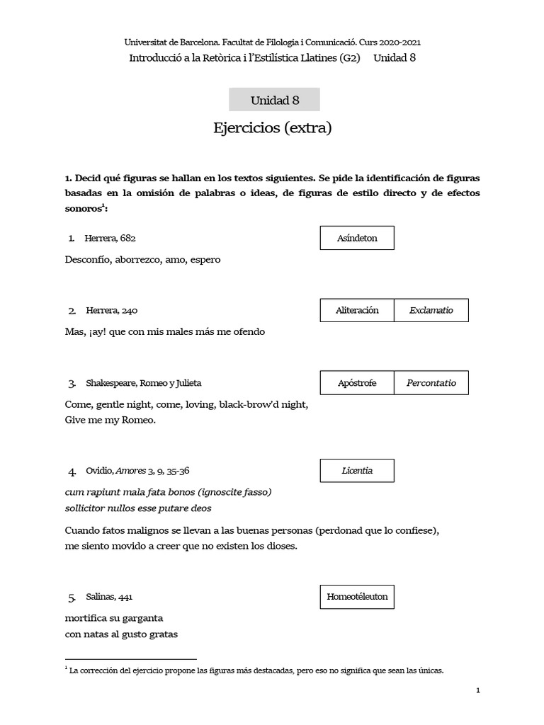 Correcció - Exercicis Extra | PDF | Literatura europea | Literatura en español