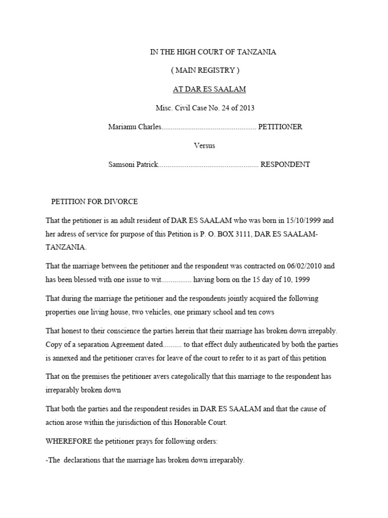 Petition For Divorce | PDF | Notary Public | Divorce