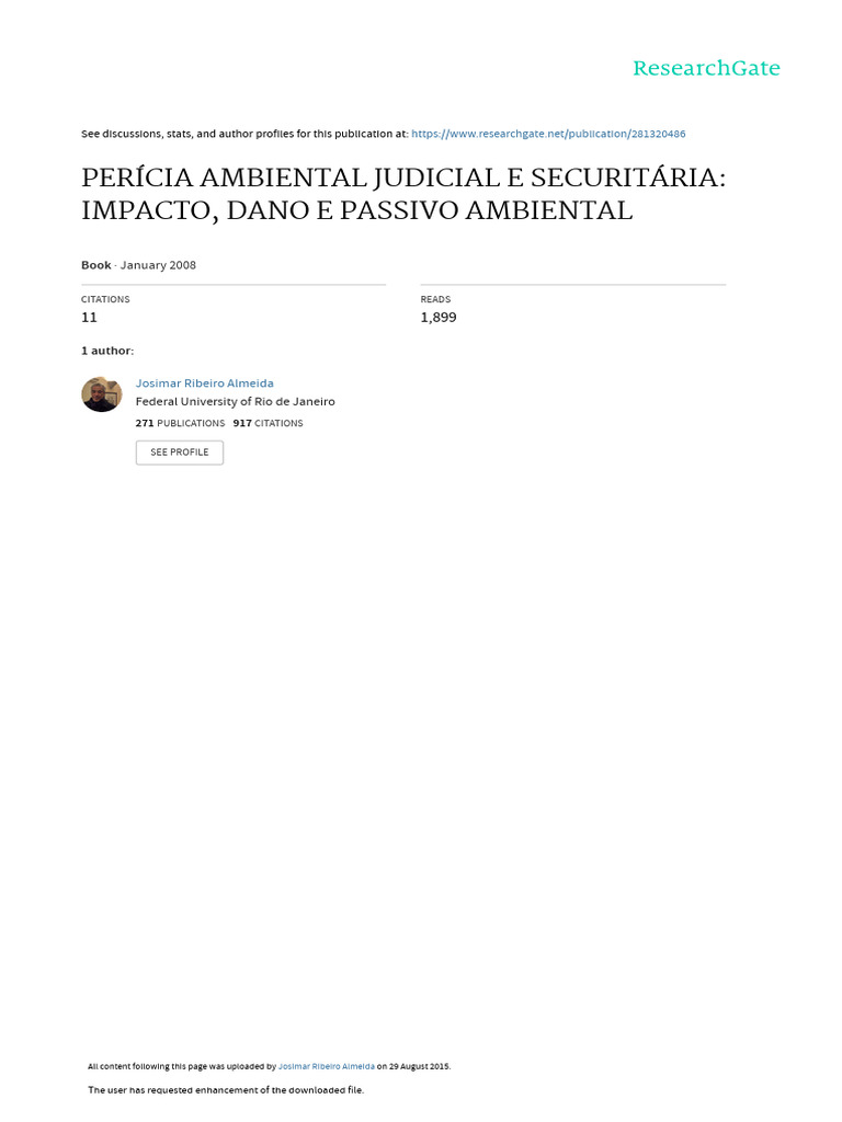 Perícia Ambiental: Impacto e Passivo | PDF | Science & Mathematics