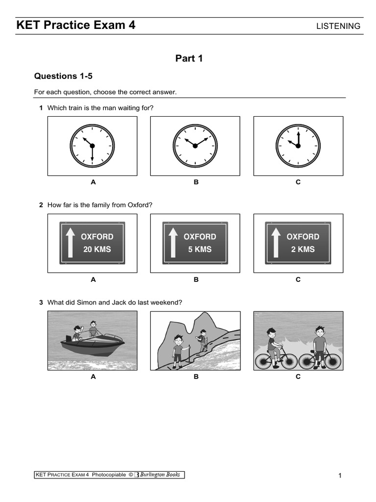 02KET Prac Exam 4 Listen | PDF