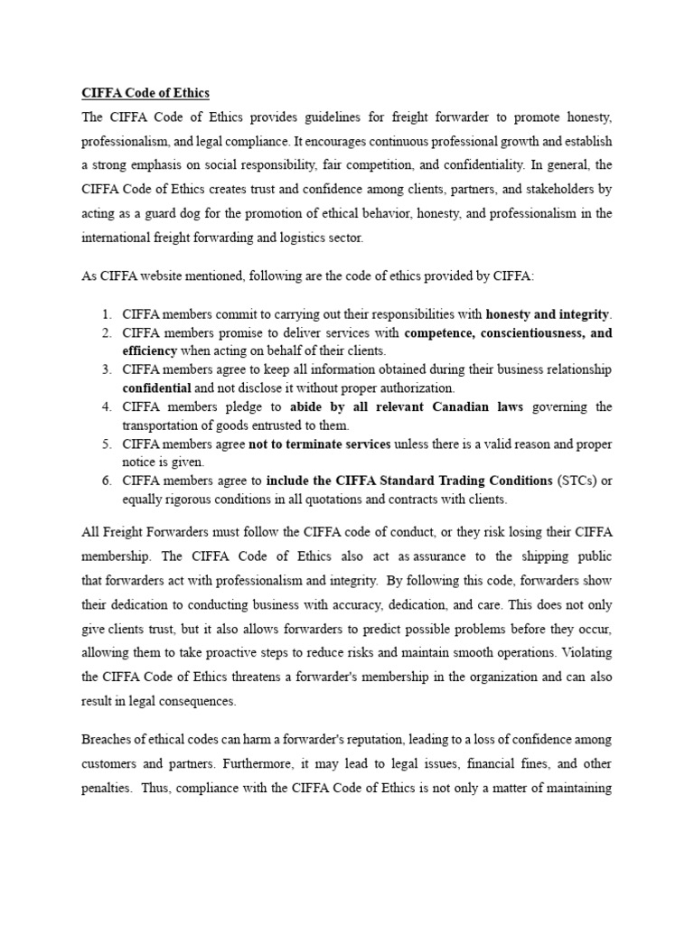 CIFFA | PDF | Confidentiality | Regulatory Compliance