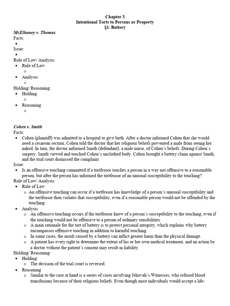 Understanding Intentional Torts | PDF | Search And Seizure | Trespass