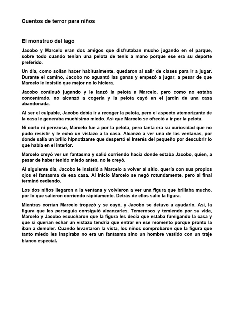 Cuentos De Terror Para Niños Pdf