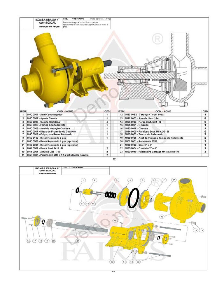 Vista Explodida Bomba Draga 4pol | PDF