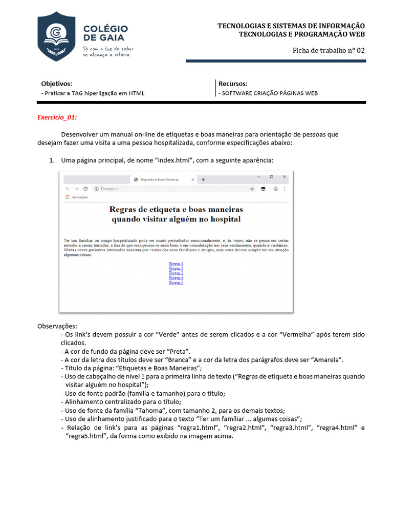 FT - 02 - Links | PDF | Cor | Html