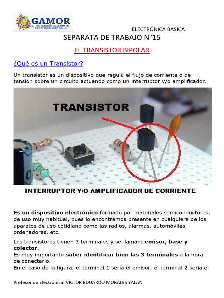 Funcionamiento del Transistor Bipolar | PDF | Transistor | Electrónica