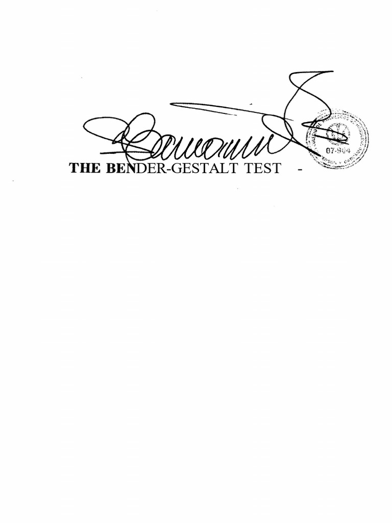 The Bender Gestalt Test | PDF | Id | Psychology