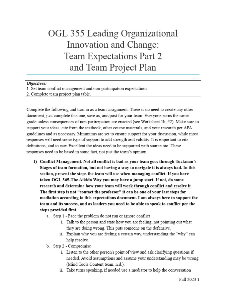 1b Team Expectations Template p2 | PDF | Swot Analysis