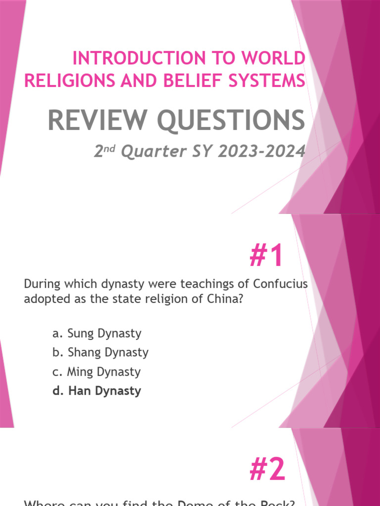 WRB Review Questions and Pointers 2nd Quarter Exam SY 2023 2024 | PDF | Polytheism | Monotheism
