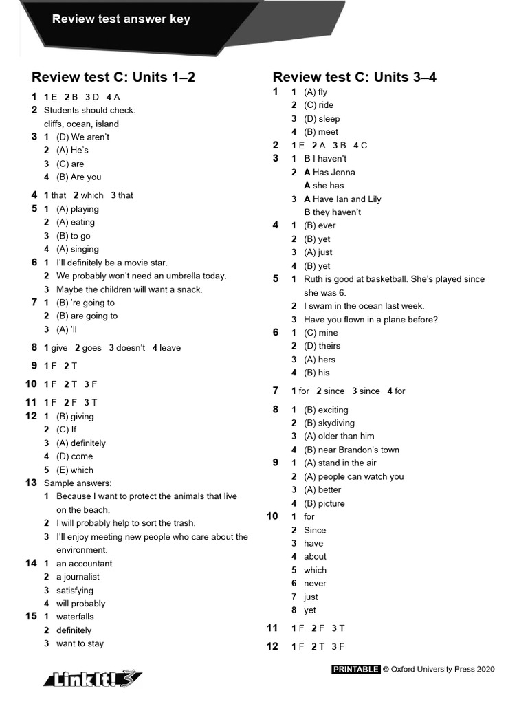 LI L3 Review Tests Answers C | PDF LI L3 Review Tests Answers C | PDF