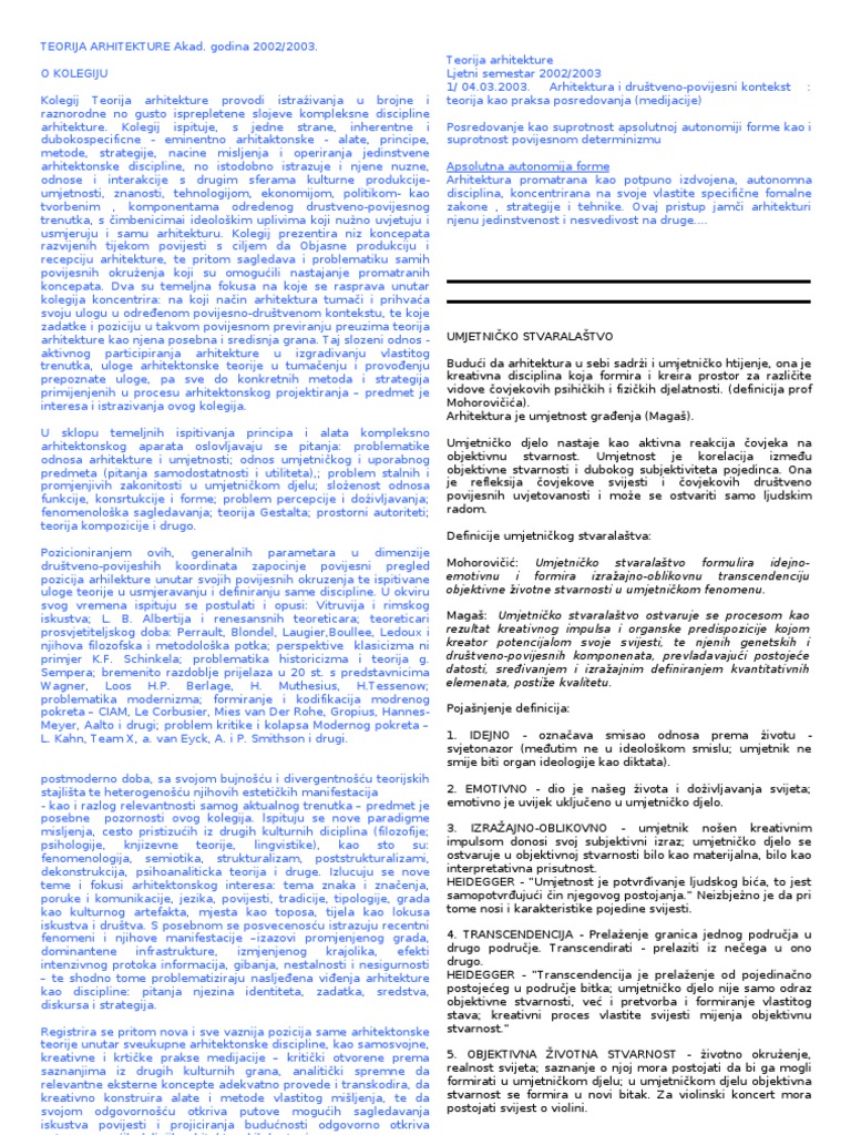 Teorija Na Dva Stupca | PDF