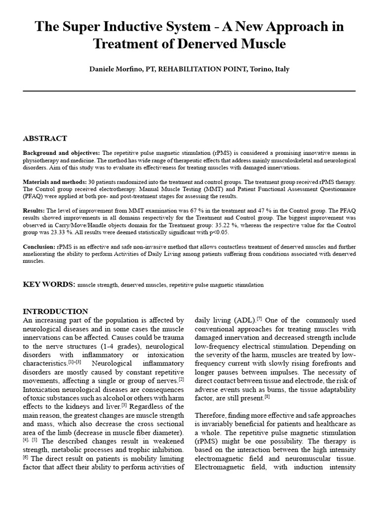 Shockwave Treatment For Denerved Muscle | PDF | Physical Therapy ...
