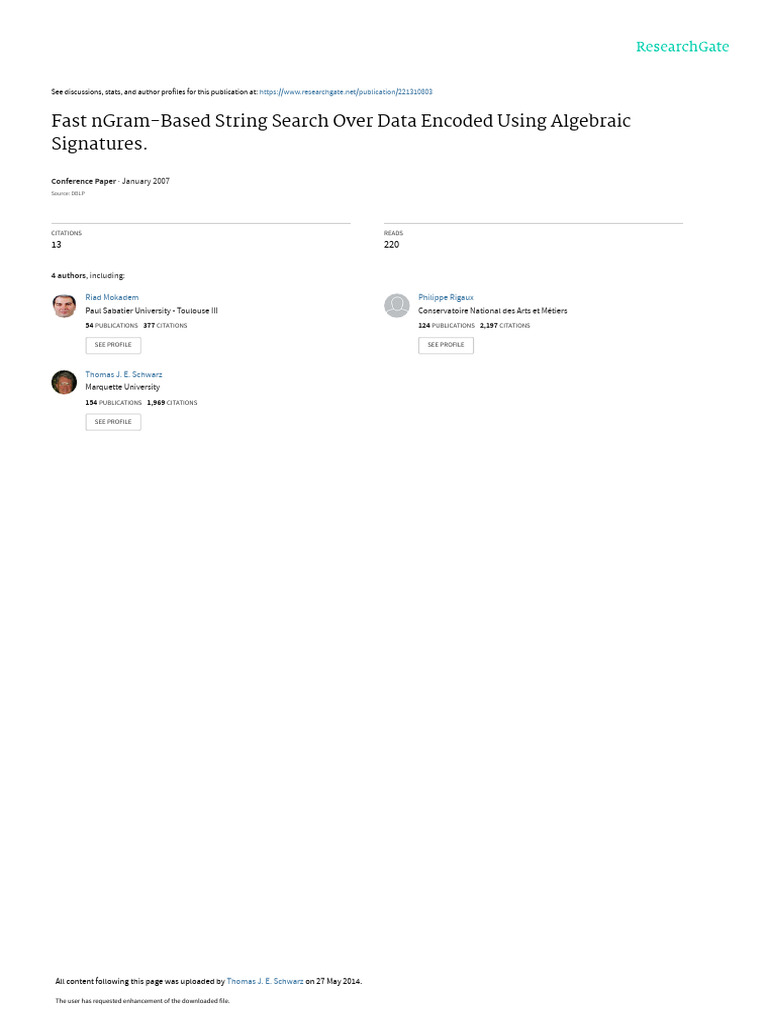 Fast nGram-Based String Search Over Data Encoded U | PDF | Field ...
