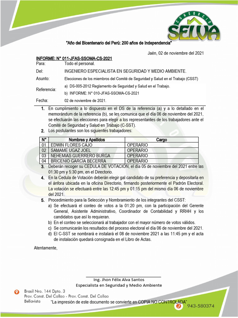 Elección Del CSST | PDF | Elecciones | Gobierno