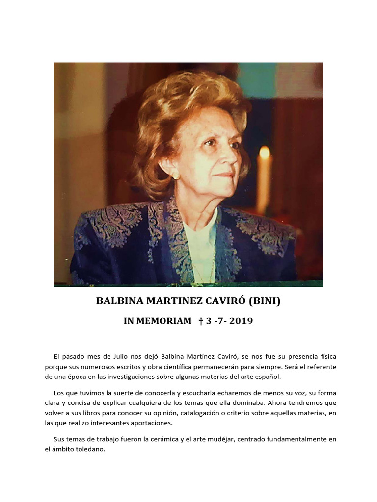 BALBINA MARTINEZ CAVIRÓ in Memoriam | PDF | España