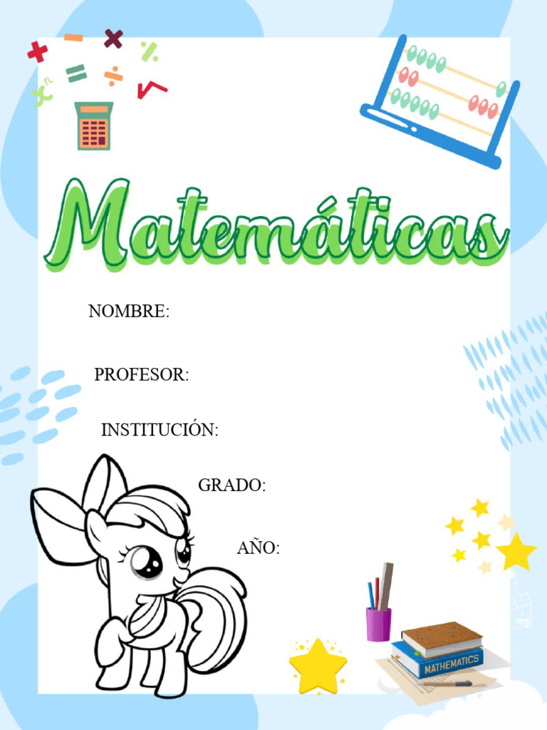 Caratula de Matematicas para Ninas | PDF