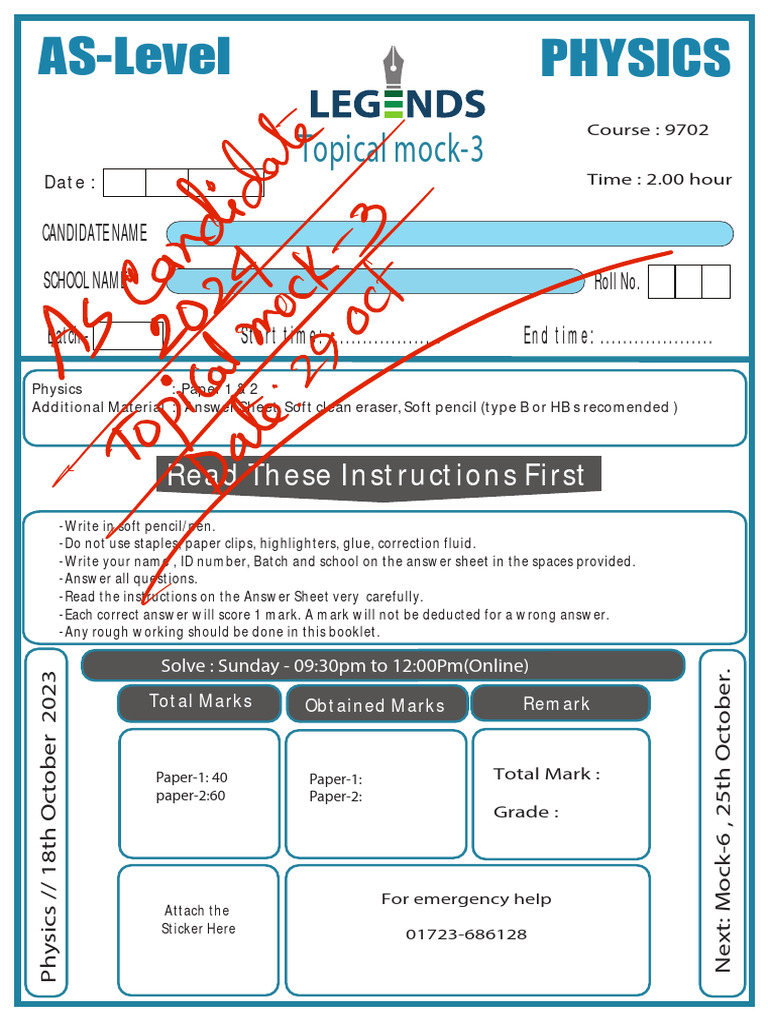 Mock 2 | PDF | Acceleration | Velocity