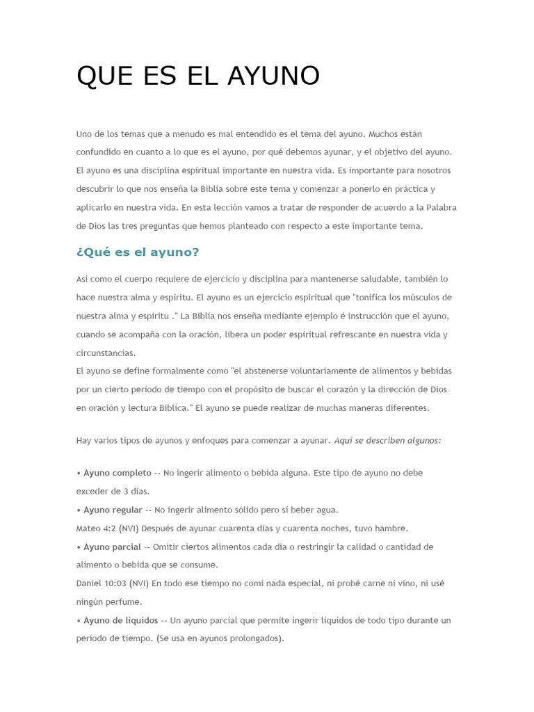Ayuno | PDF | Rápido | Esther