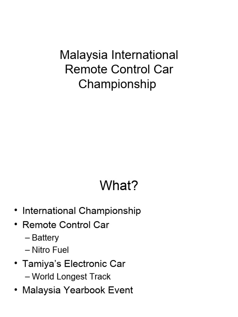 Malaysia International Remote Control Car Championship | PDF | Computing