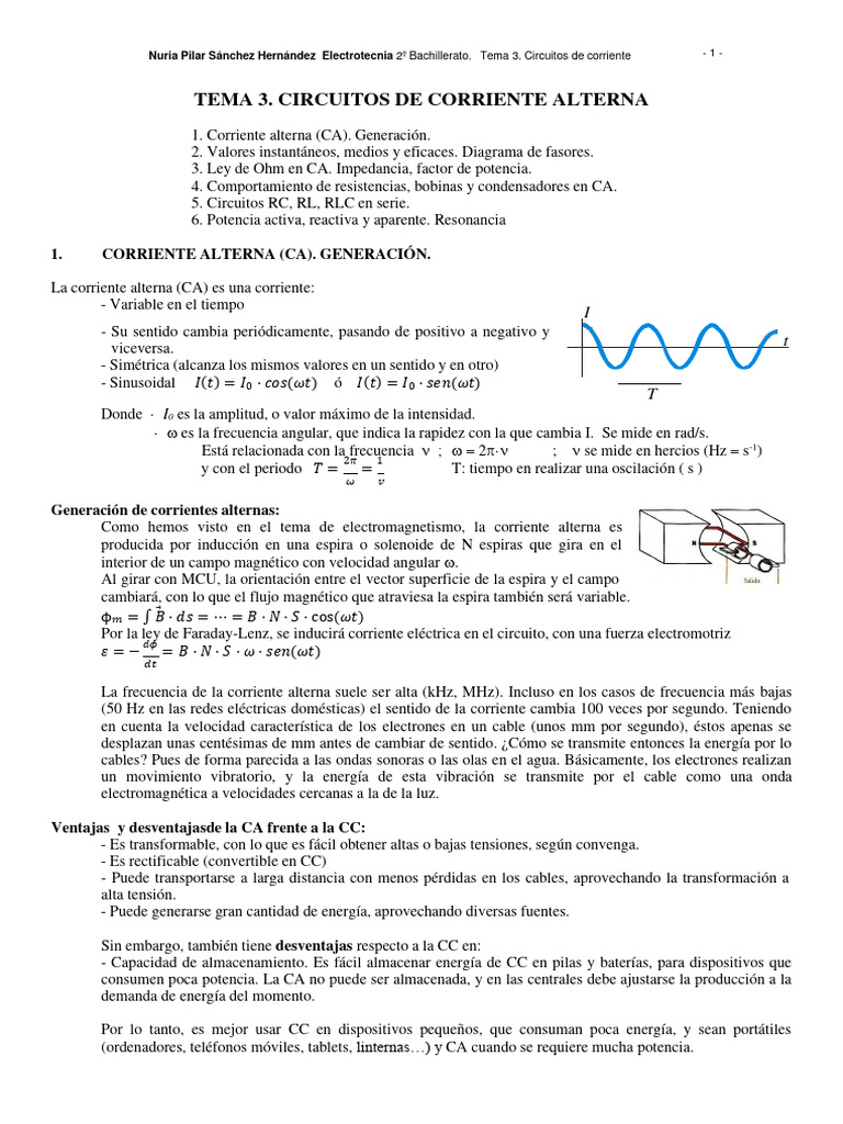 T3 Circuitos CA | PDF | Energia electrica | Impedancia eléctrica