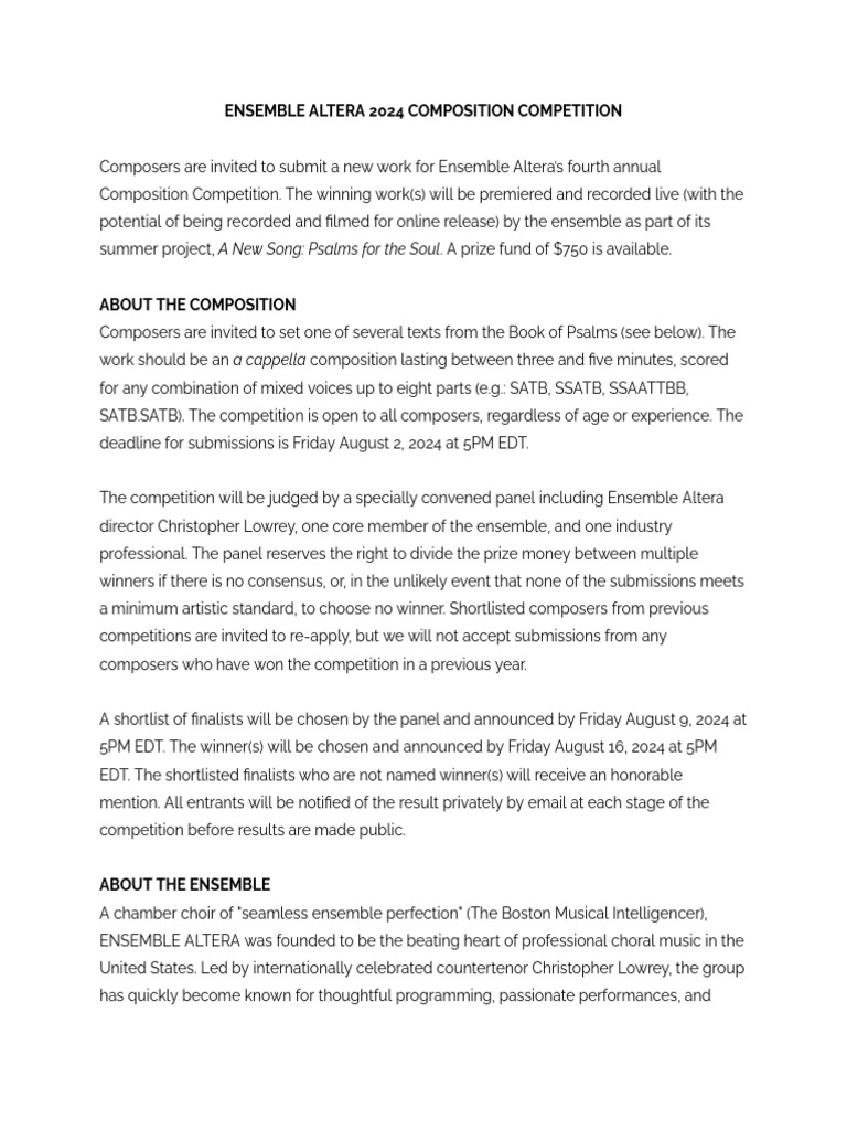 Ascap Composition Competition 2025