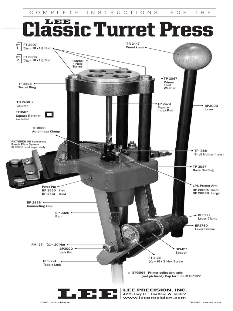 Manual Lee Classic Turret | PDF | Bullet | Applied And ...